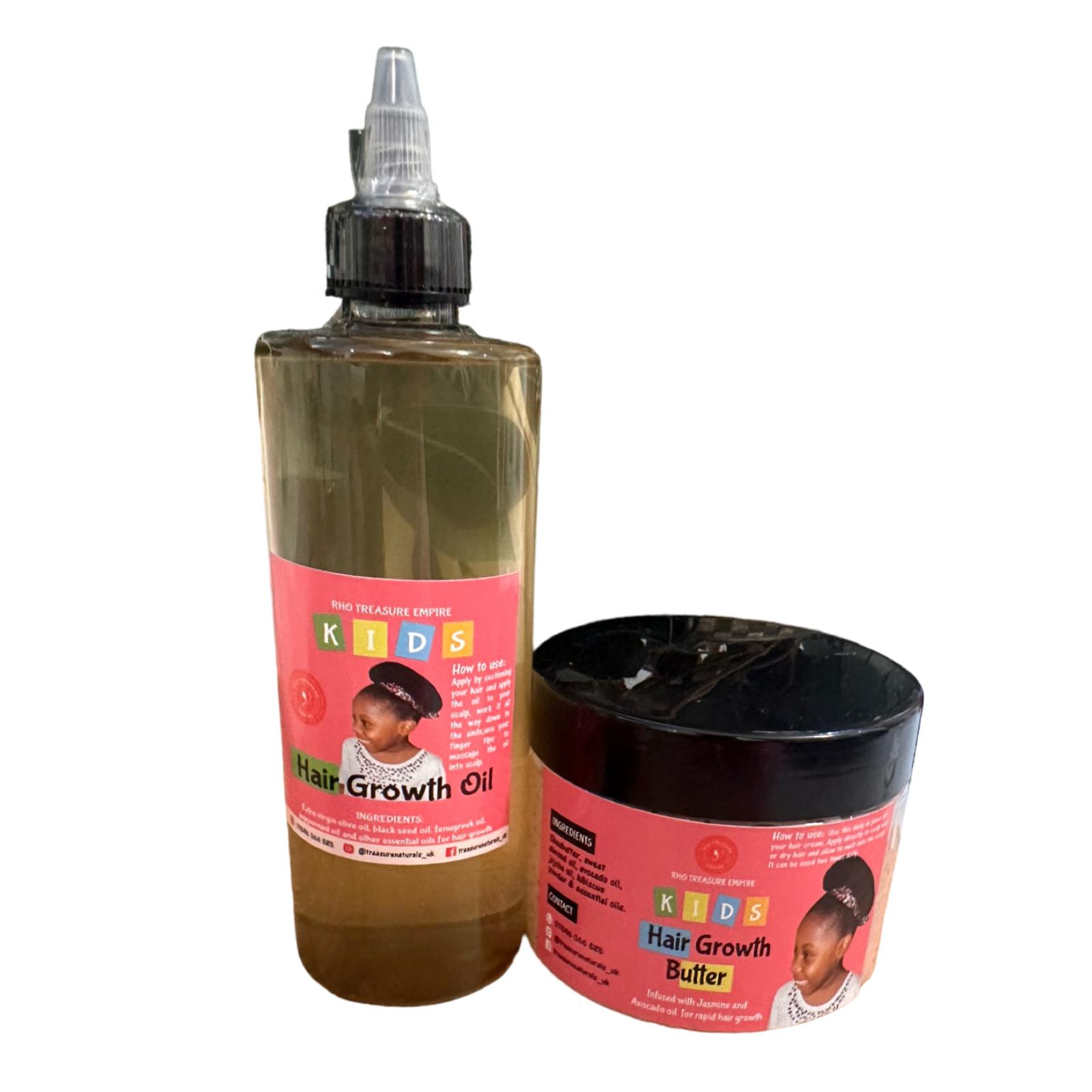 Kids Growth Butter +Kids Hair Growth Oil [250mls] - Treasure Naturals UK