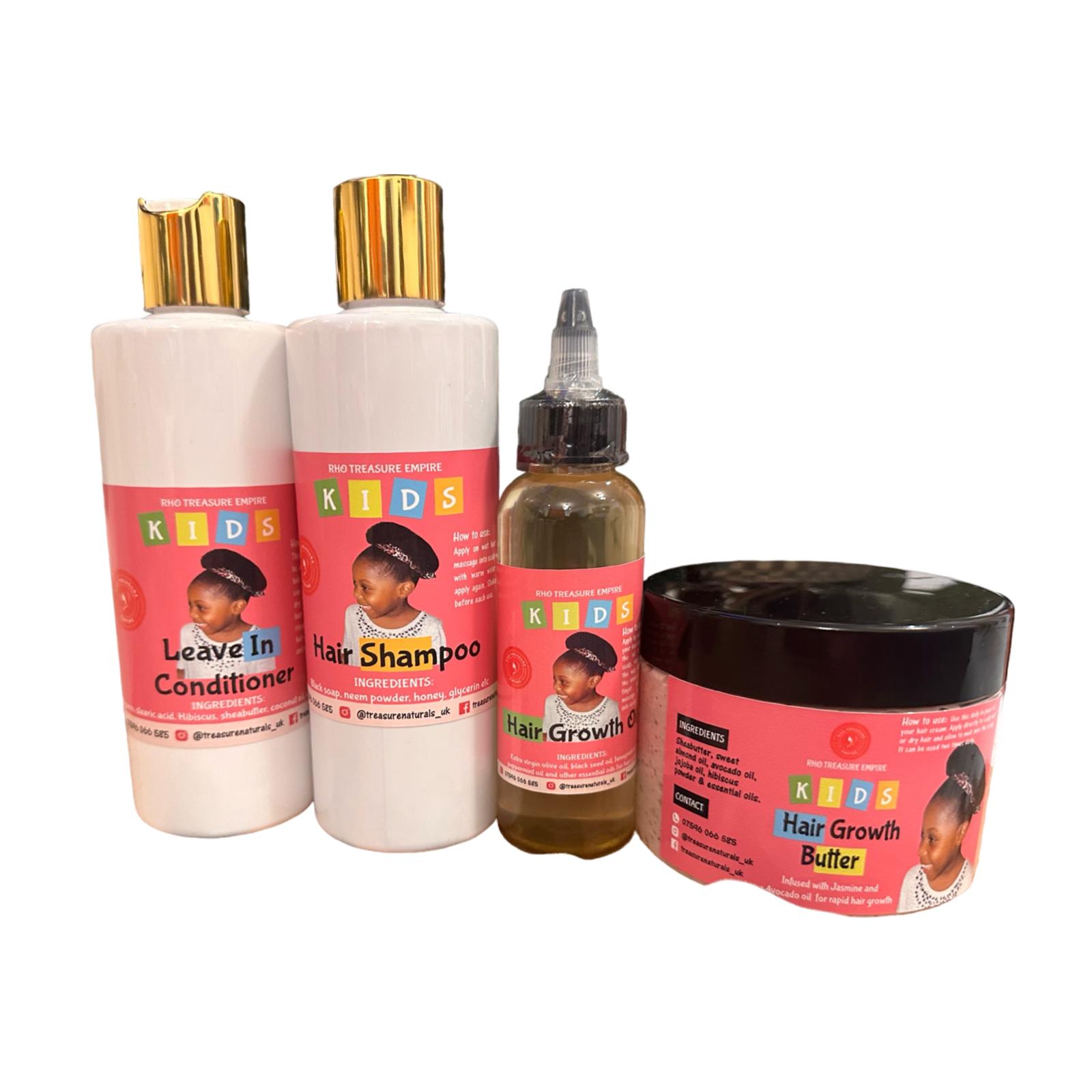 Kids' Natural Hair Care 4 in 1 Set – Gentle, Moisturizing & 100% ...